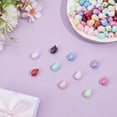 100Pcs UV Plated Opaque Acrylic Beads Iridescent Tulip Flower Mixed ...