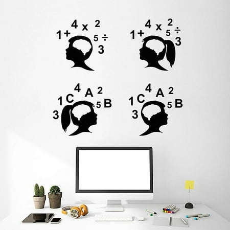 Mathematics Wall Decal Education Kids Brain Math Symbol Vinyl Stickers ...