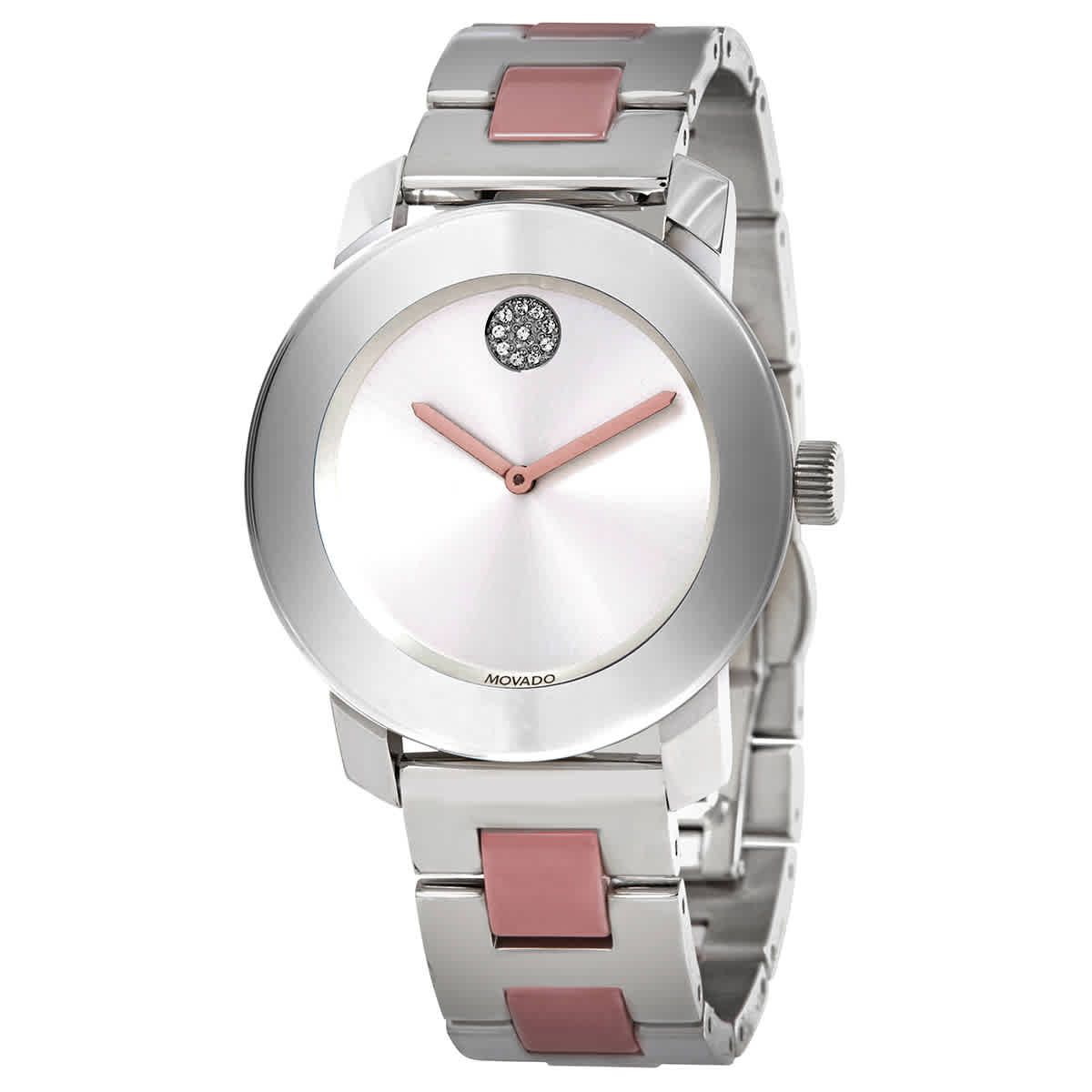 Movado Bold Ceramic Quartz Silver Metallic Dial Ladies Watch 3600702 ...