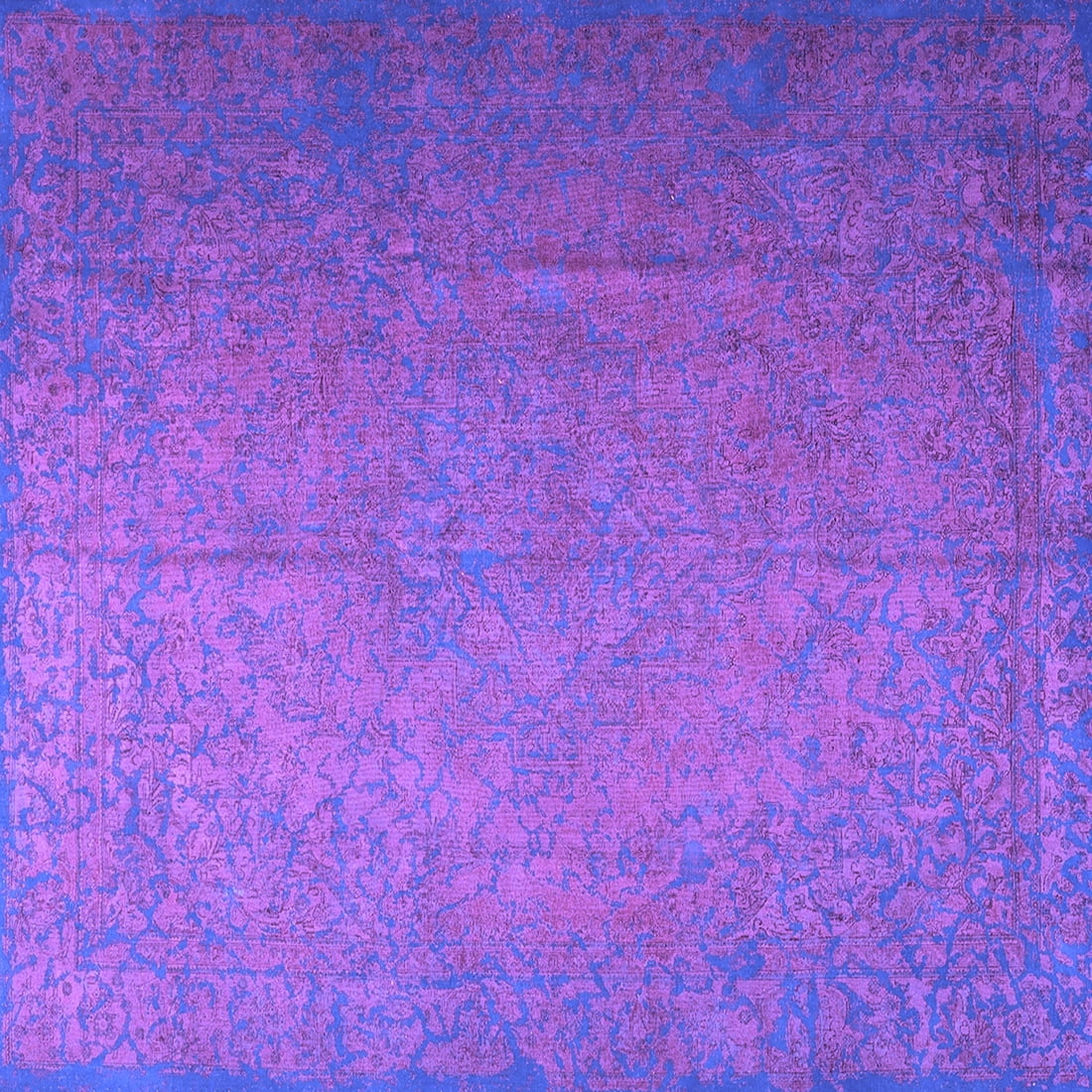 Ahgly Company Indoor Square Persian Purple Bohemian Area Rugs, 4 ...