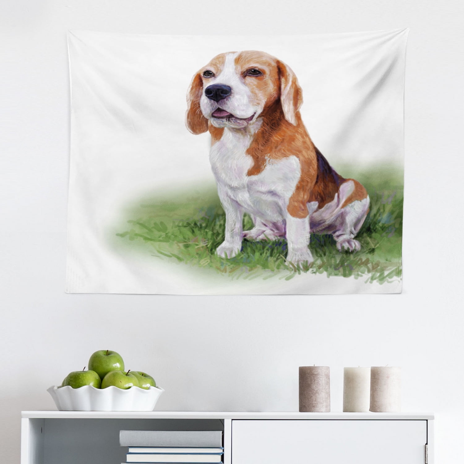 Beagle Tapestry, Dog Lover Inspirational Motto Loving Simplistic ...