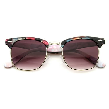 True Vintage Horn Rimmed Semi Rimless Sunglasses Green Tinted Oval Lens ...