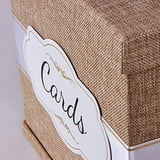Merry Expressions Burlap Card Box - White/Gold-Foil Satin Ribbon ...