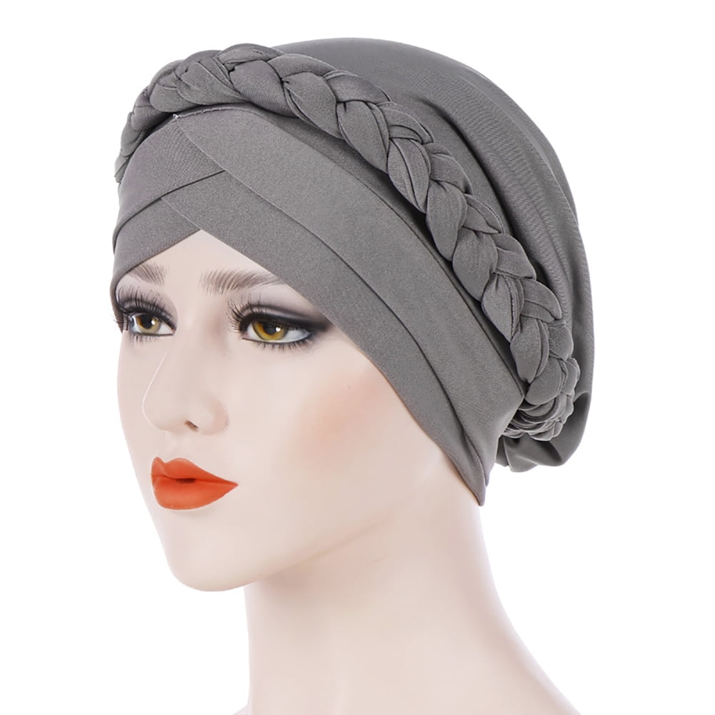Yesbay Women Braid Hijab Turban Head Wrap Hat Chemo Cap - Walmart.com