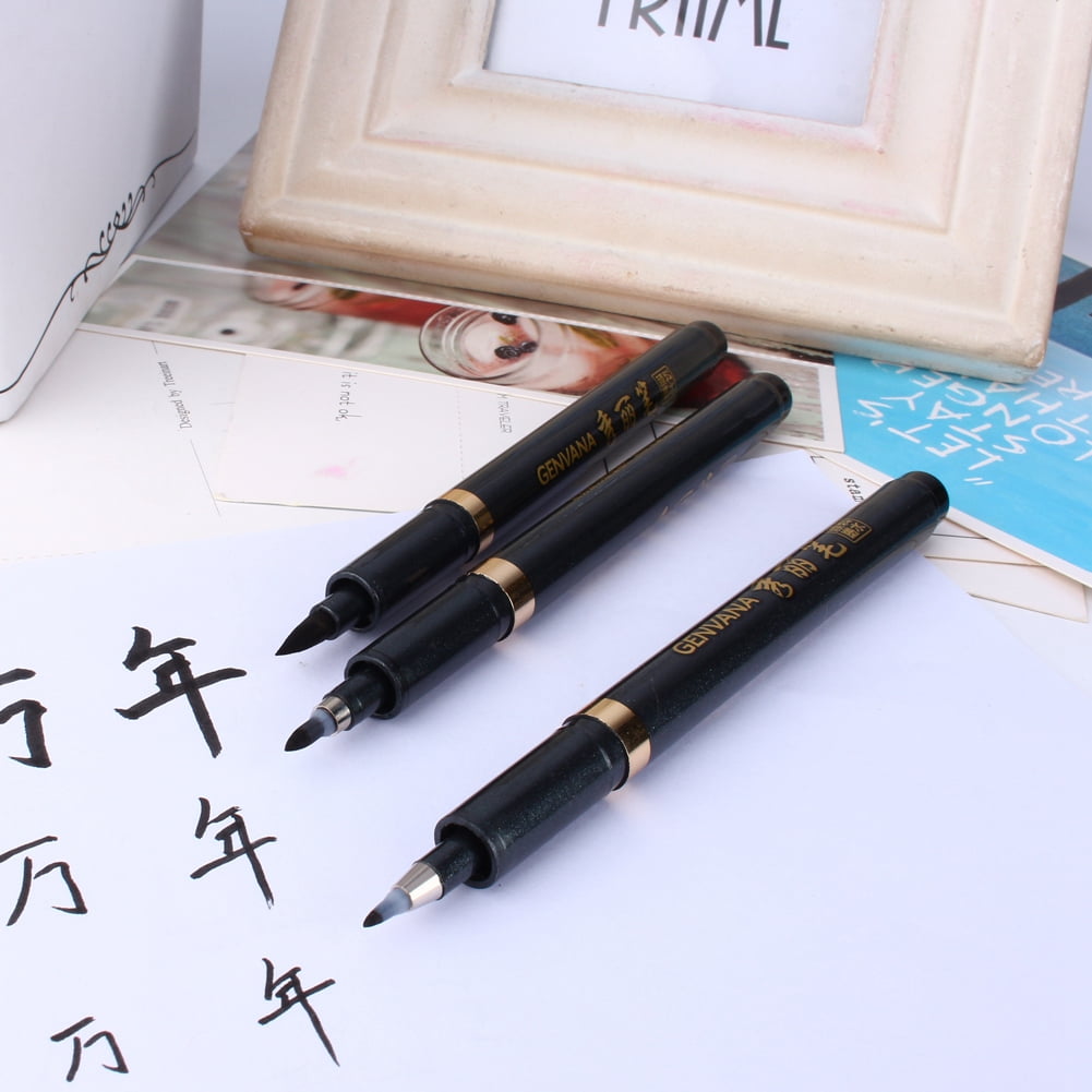 Khall 3pcs Chinese Japanese Calligraphy Shodo Brush Ink Pen Writing ...