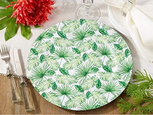 Fennco Styles Garden Leaves Print Charger Plates 14" Round, Set of 4 â ...