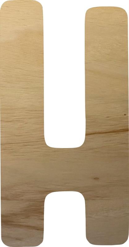 Bold Wooden Kids Letters, Unfinished Craft 12'' tall Wood Letter H, DIY ...