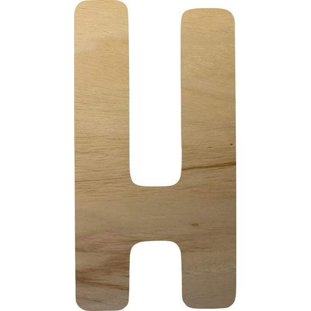 Bold Wooden Kids Letters, Unfinished Craft 12'' tall Wood Letter H, DIY ...