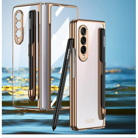 Samsung Fold 3 Case with S Pen Holder, Electroplating Texture, Fold 3 ...