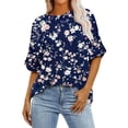 Blmnix Vintage Women Blouse Boho Pullover Graphic Tops Elbow-Length ...