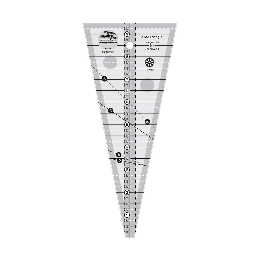 Creative Grids 22-1/2 Degree Triangle Quilt Ruler - Walmart.com ...