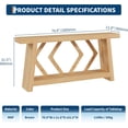 70.9In All-Wood Console Table 2-Tier Trapezoid Leg Sofa Table Narrow ...
