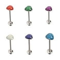 6PCS Heart Shaped Tongue Rings Fashionable Minimalist Stainless Steel ...