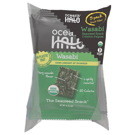 Ocean's Halo Wasabi Seaweed Snack, Trayless, 5-Pack | Walmart Canada