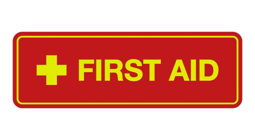 Standard First Aid Sign (Red/Yellow) - Large - Walmart.com