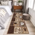 Coffee Time Hallway Washable Runner Rug 2x6 Retro Coffee Beans Brown ...