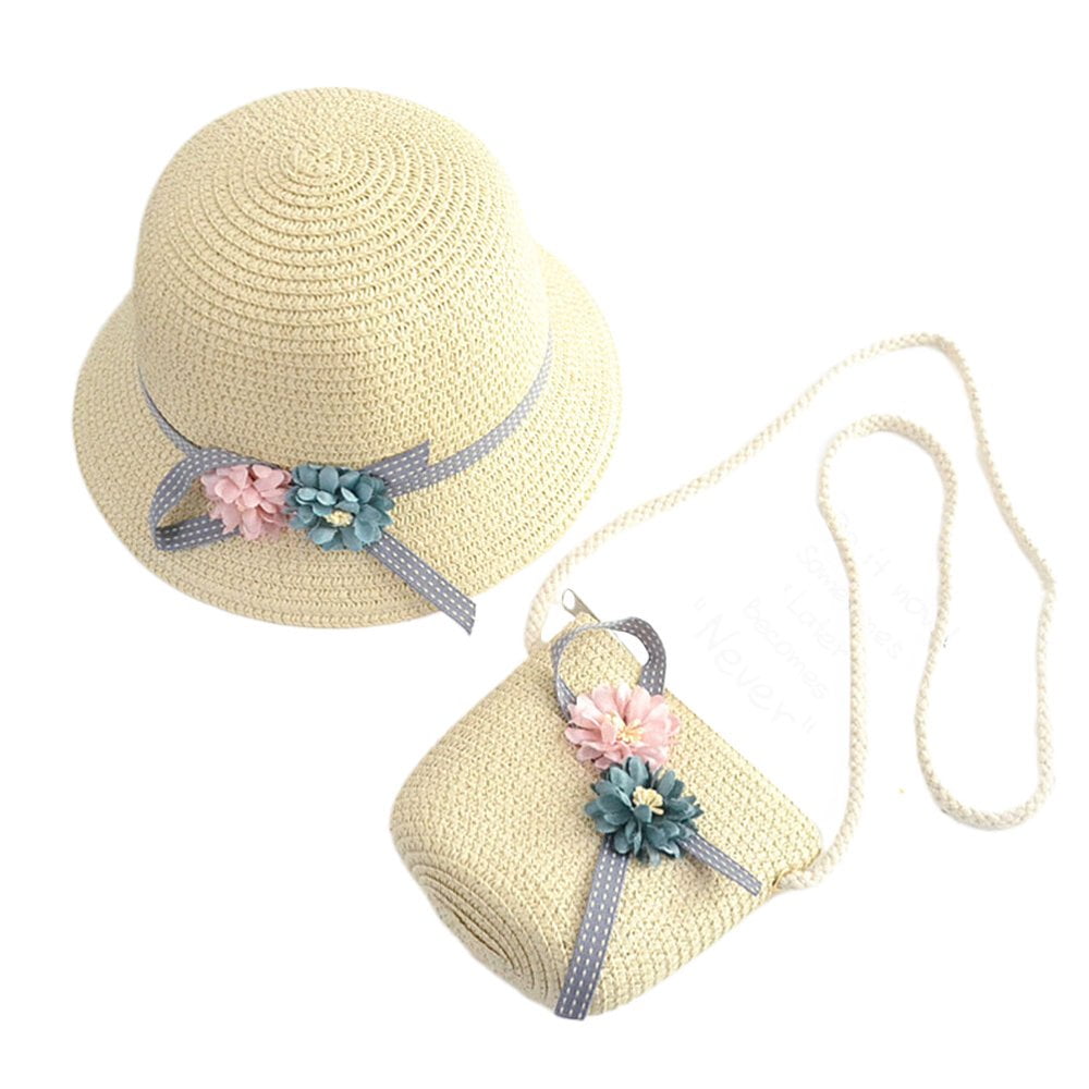 Click here for Generic Hat Straw Beach Bag Kids Set Girls Easter... prices