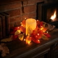 AuroraX Artificial Fall Maple Leaf Wreath Faux Fall Sunflower Berry ...
