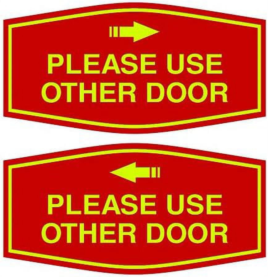 fancy please use other door sign set (red/yellow) - small - Walmart.com