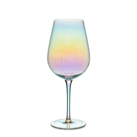 Abbott Collection AB-27-IRIS-RED 9.5 in. Optic Red Wine Glass, Lustre ...