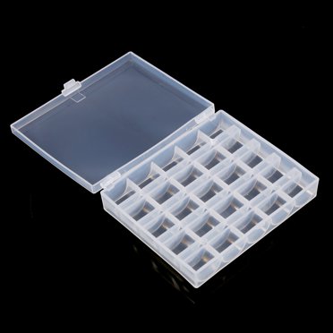 Dritz Bobbin Storage Box - Holds 32 Machine Bobbins - Plastic - Clear ...