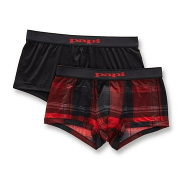 Papi Brazilian Cut Stripe and Solid Underwear Trunks (3 Pack) (Men ...