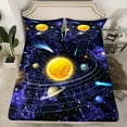 Universe Themed Bed Sheets Set Outer Space Twin Fitted Sheet Solar ...