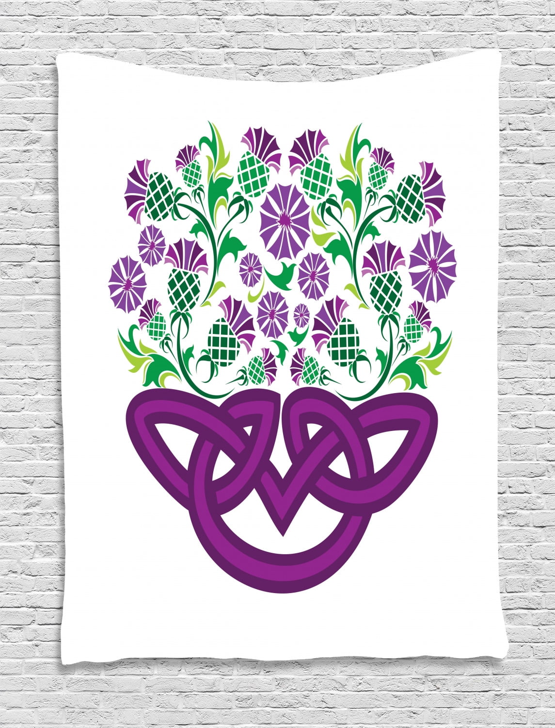 Thistle Tapestry, Celtic Knot and Thistle Plant in Basket Form with ...
