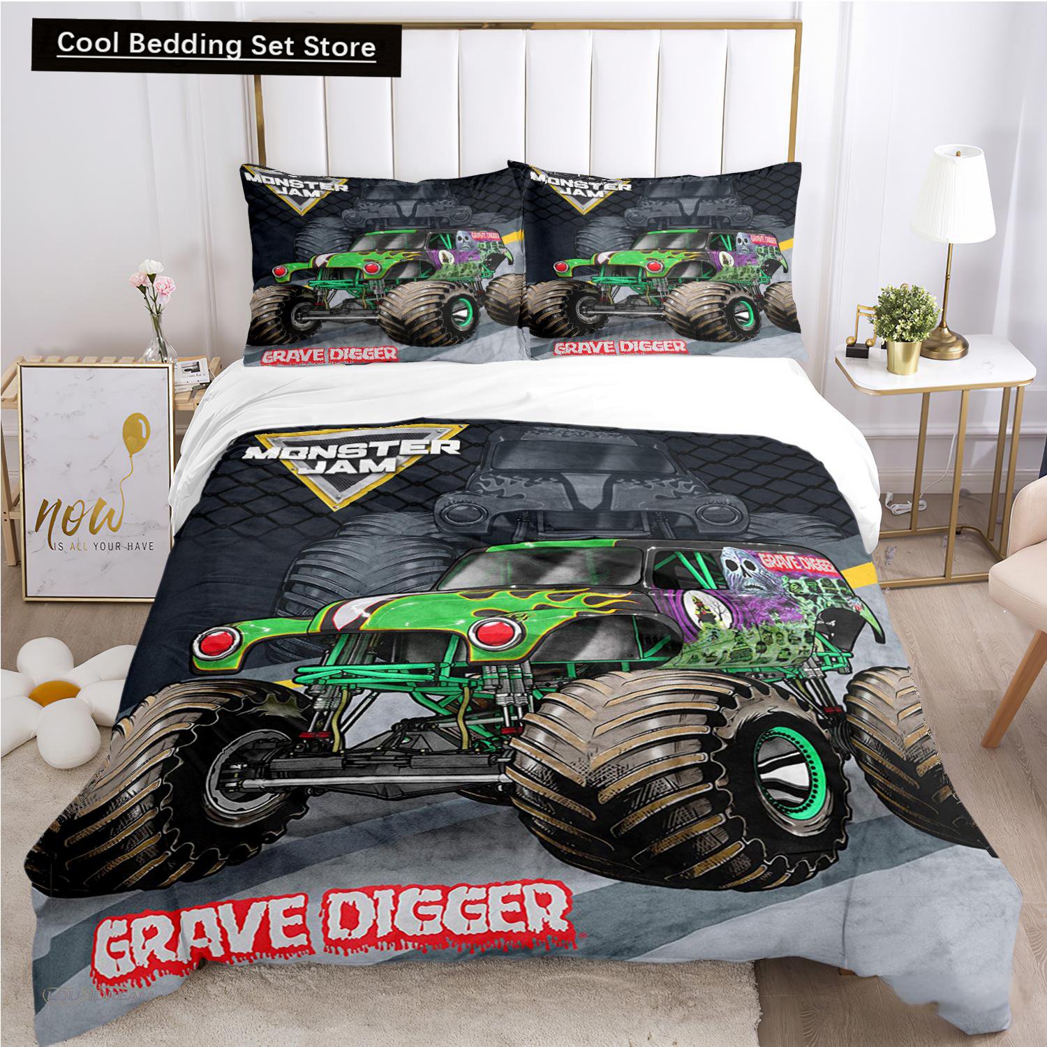 Click here for Yingd Cartoon Monster Truck All Season Duvet Cover... prices