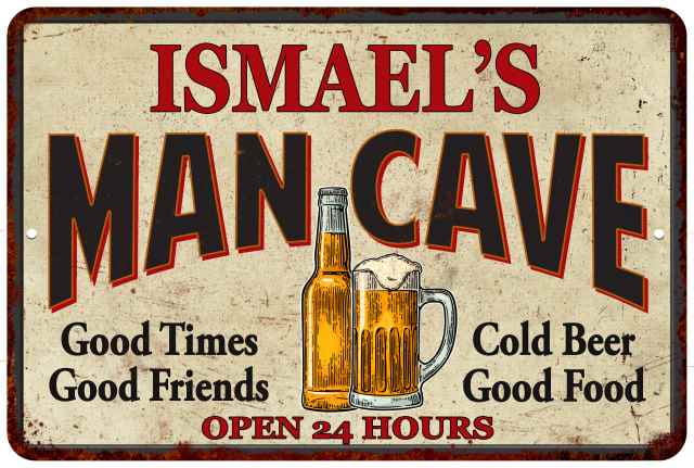 ISMAEL'S Man Cave Sign 12 x 18 Matte Finish Metal 112180011432 ...