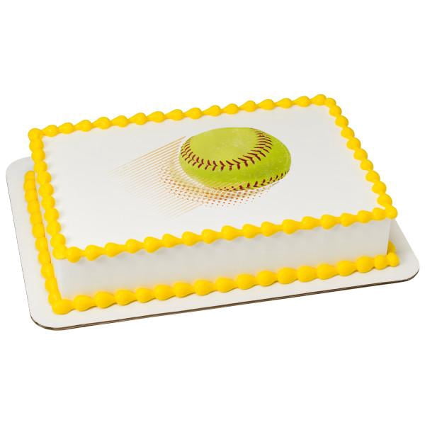 Softball Edible Cake Topper Image - Walmart.com