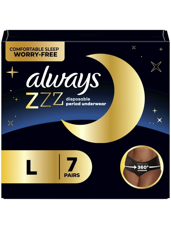 Always ZZZ Overnight Disposable Women's Period Panties Size XL-2XL ...