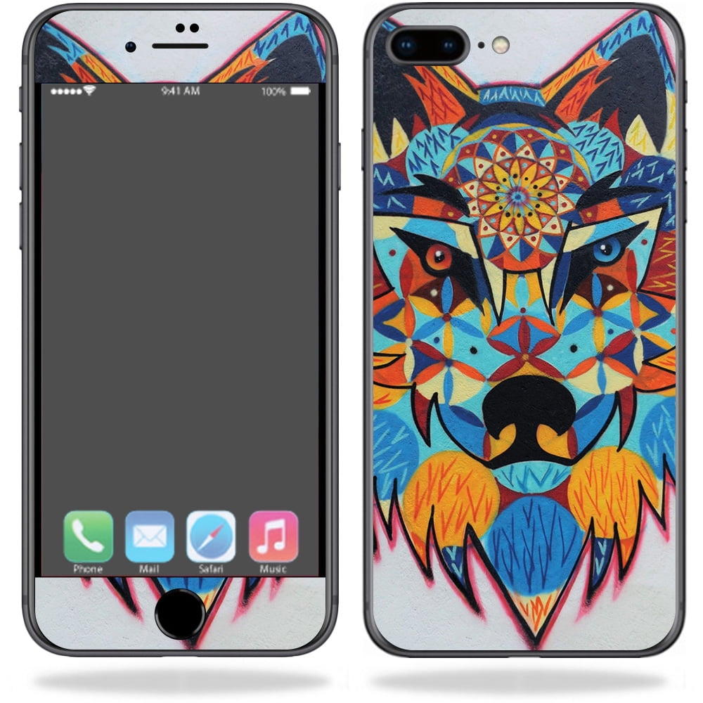 Skin Decal Wrap Compatible With Apple iPhone 8 Plus Patterned Wolf ...