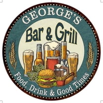 RICARDO'S Bar and Grill 14" Round Metal Sign Kitchen Wall Decor ...