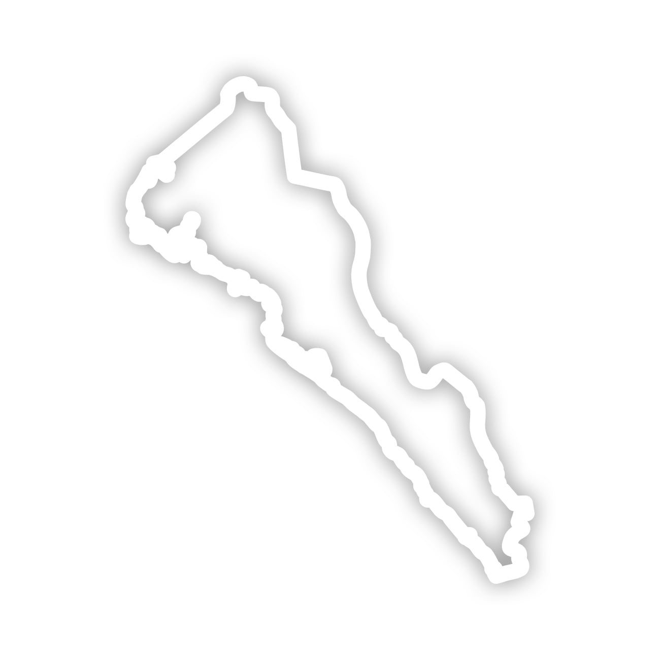 Sinaloa State Shaped Sticker Decal Die Cut - Self Adhesive Vinyl ...