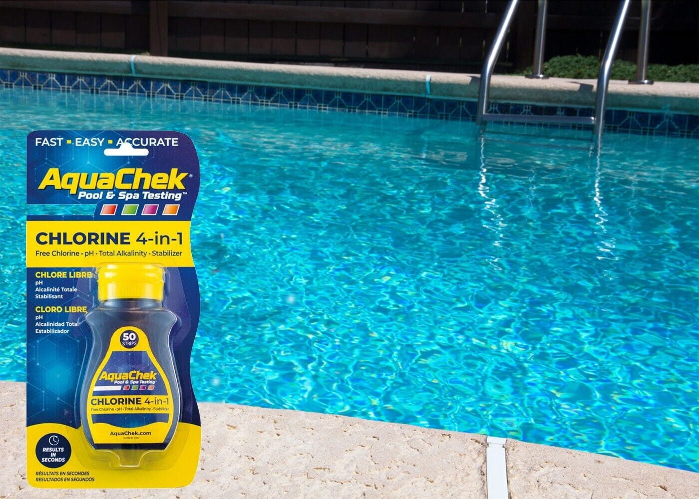 AquaChek® 511242 Chlorine 4-IN-1 Swimming Pool and Spa Test Strips - 50 ...