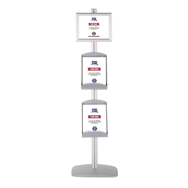 M&T Displays Free Standing Display Stand with 1 x (8.5X11) snap Frame ...