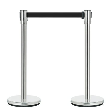 Costway 6Pcs Stanchion Posts, Queue Pole with Retractable Red Belt ...