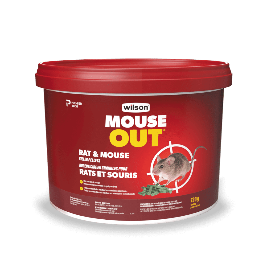 Wilson Rat & Mouse Killer Pellets – 720g Rodenticide for Indoor ...