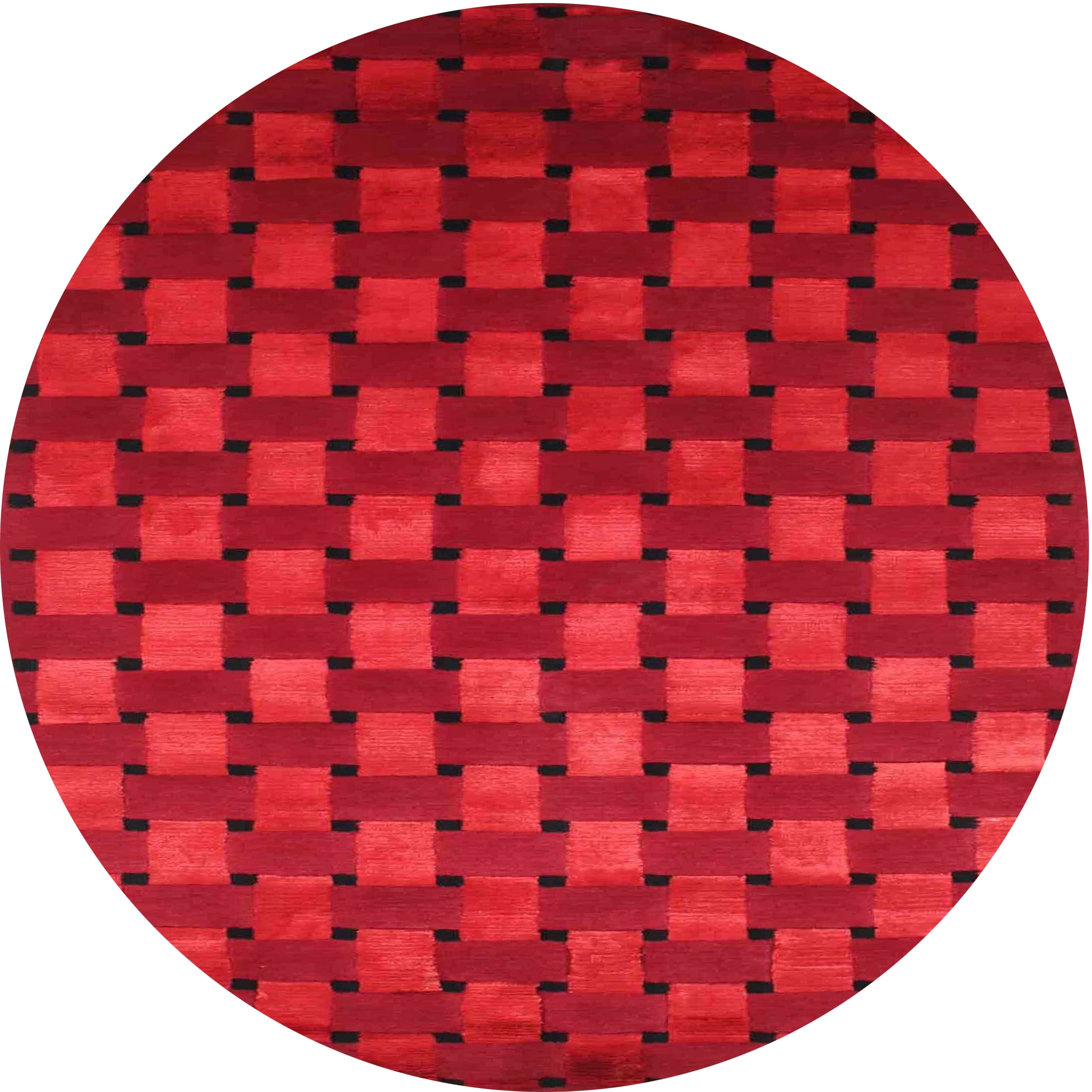Ahgly Company Indoor Round Contemporary Saffron Red Abstract Area Rugs ...