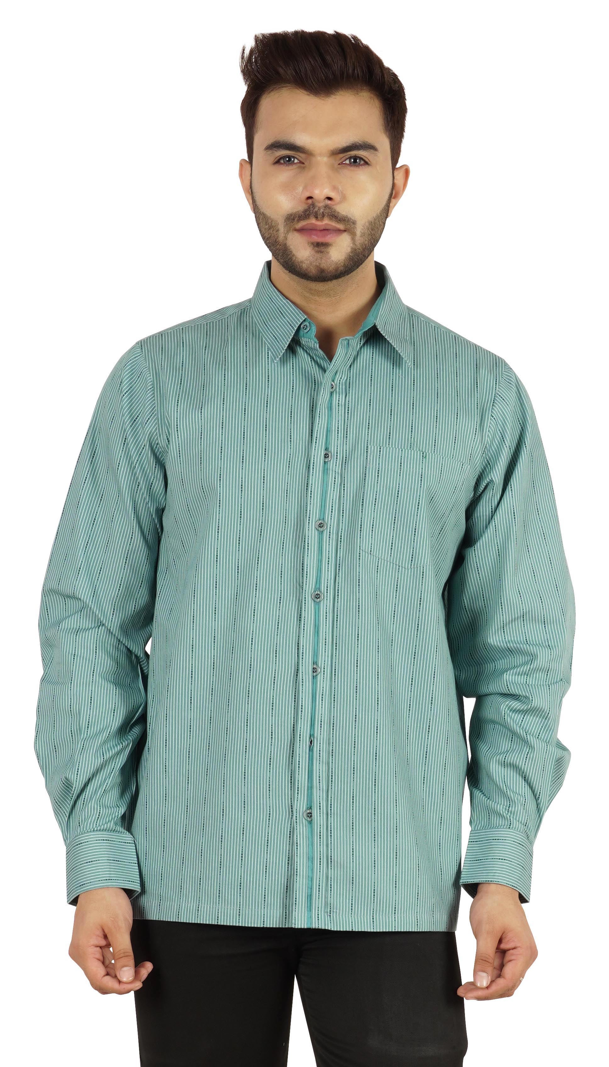 Bestman Printed Shirt For Mens Cotton Office Wear Long Sleeves Button ...