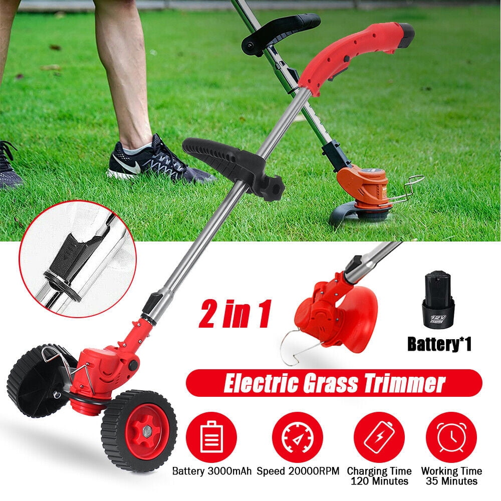 Electric Weed Eater Lawn Edger Cordless Grass String Trimmer Cutter 24V ...