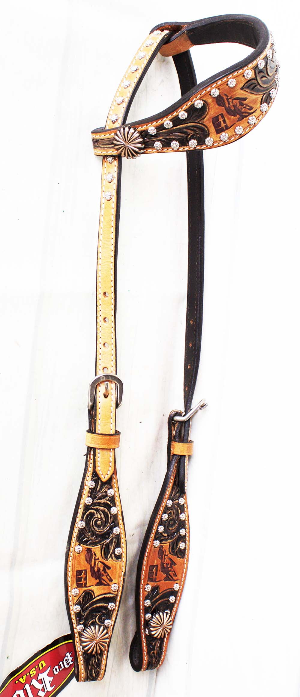 Horse Show Saddle Tack Rodeo Bridle Western Leather Headstall 78116HA ...