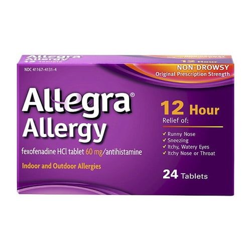 Allegra Allergy Relief 12 Hour Non-Drowsy Tablets - 24 Ea - Walmart.com ...