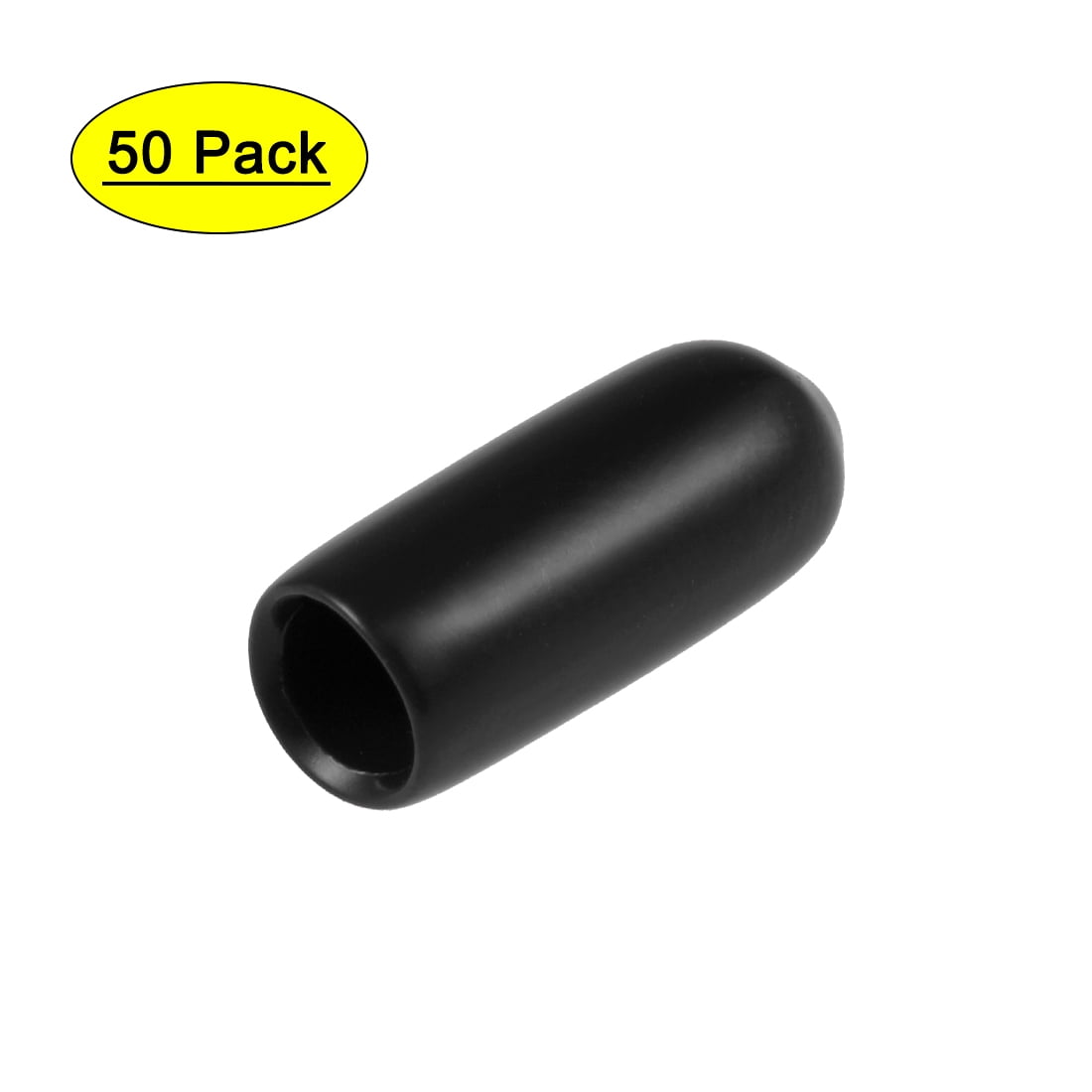 Uxcell 0.18'' Screw Thread Protectors End Caps Vinyl Black 50pcs ...