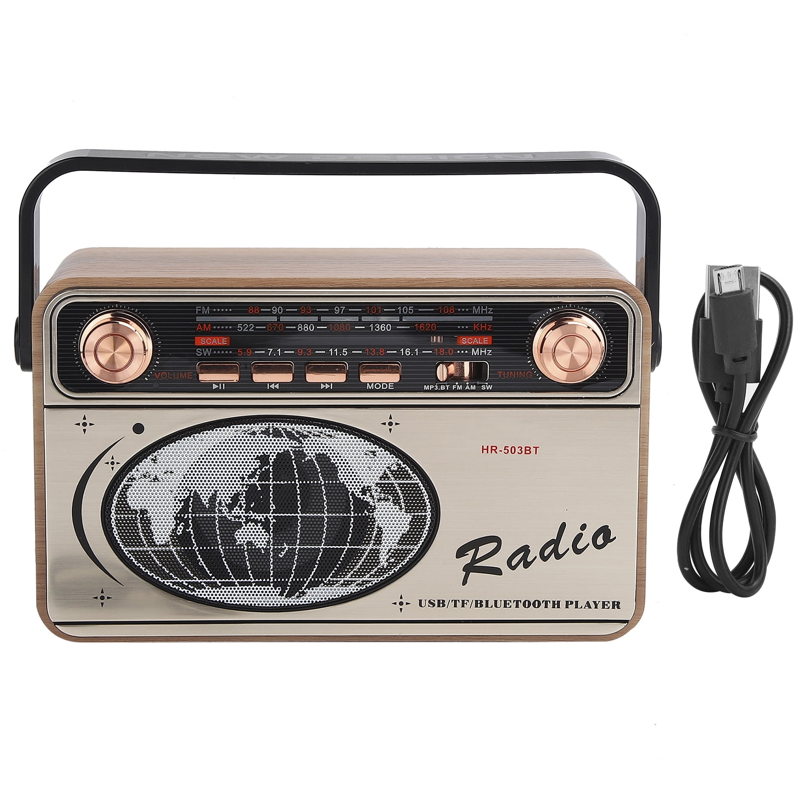 Radio USB, FM/AM/SW Radio de 3 Bandas Radio portátil Radio Bluetooth ...