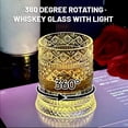 360 Degree Rotating Whiskey Glass - Spinning Crystal Wine Glass wih LED ...