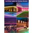 200ft Outdoor Strip Lights , Ip68 Outside Light Strip with Remote and ...