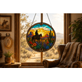 Cowboy Suncatcher Window Hanging Acrylic Stained Glass Style Western ...