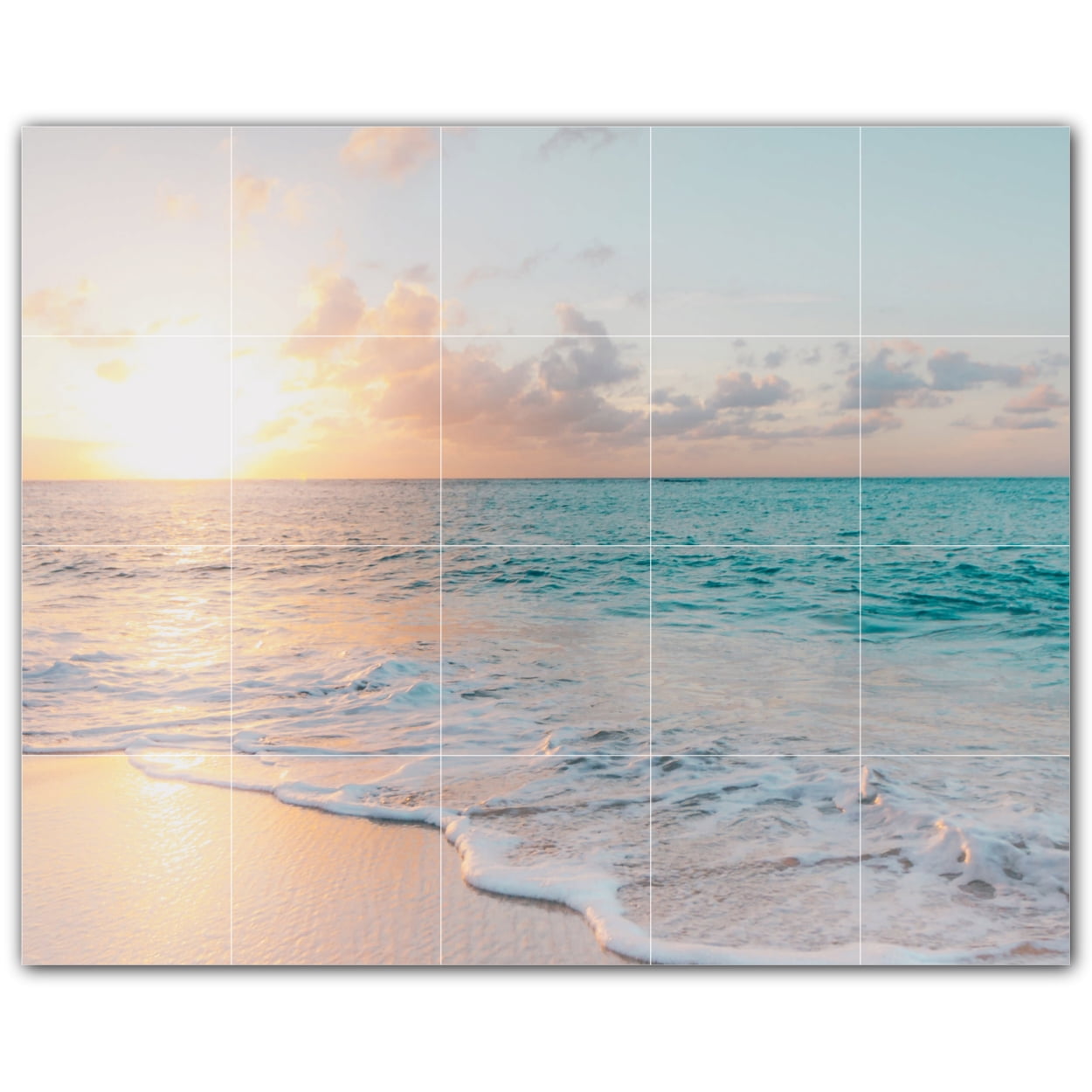 Picture-Tiles.com: Sunset Ceramic Tile Wall Mural WAL500996-54L. 40"W x ...